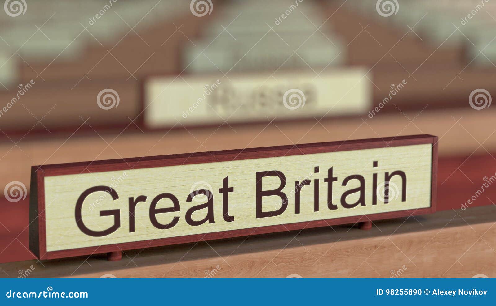 Great Britain Name Sign among Different Countries Plaques at ...