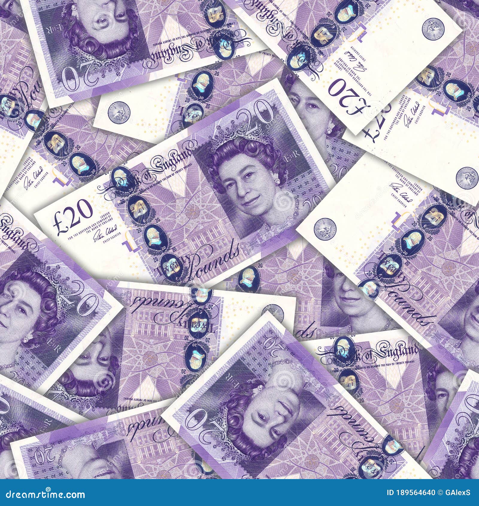 Great Britain Paper Money Seamless Pattern Illustration. Randomly ...