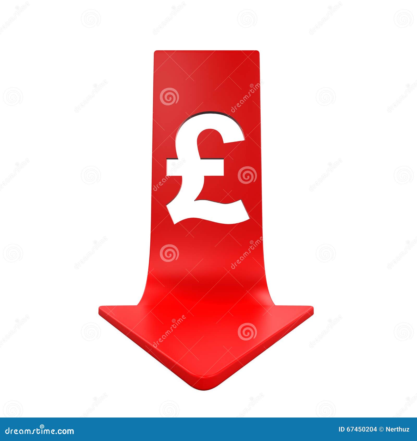 Great Britain Pound Symbol and Red Arrow Stock Illustration ...