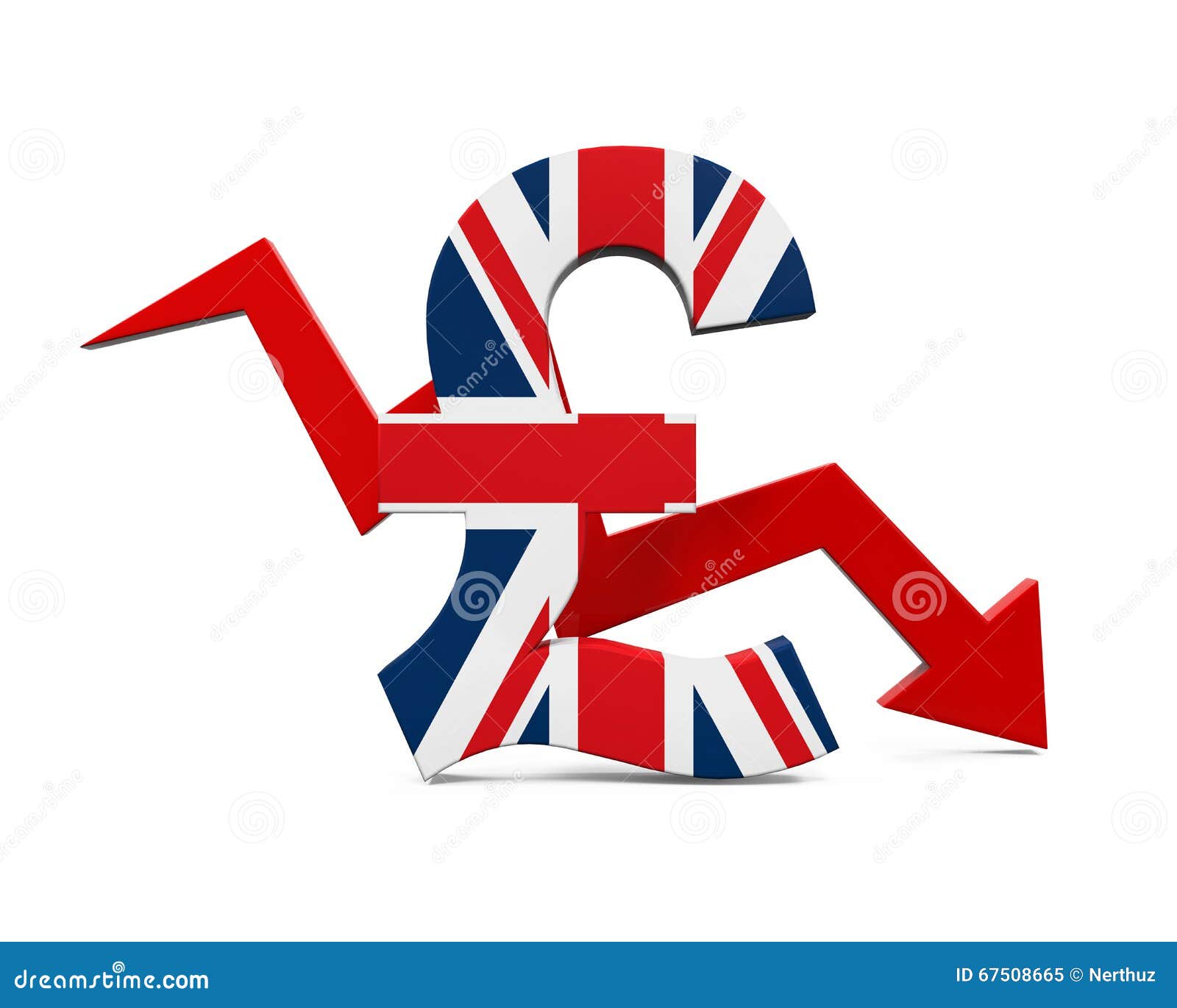 Great Britain Pound Symbol and Red Arrow Stock Illustration ...