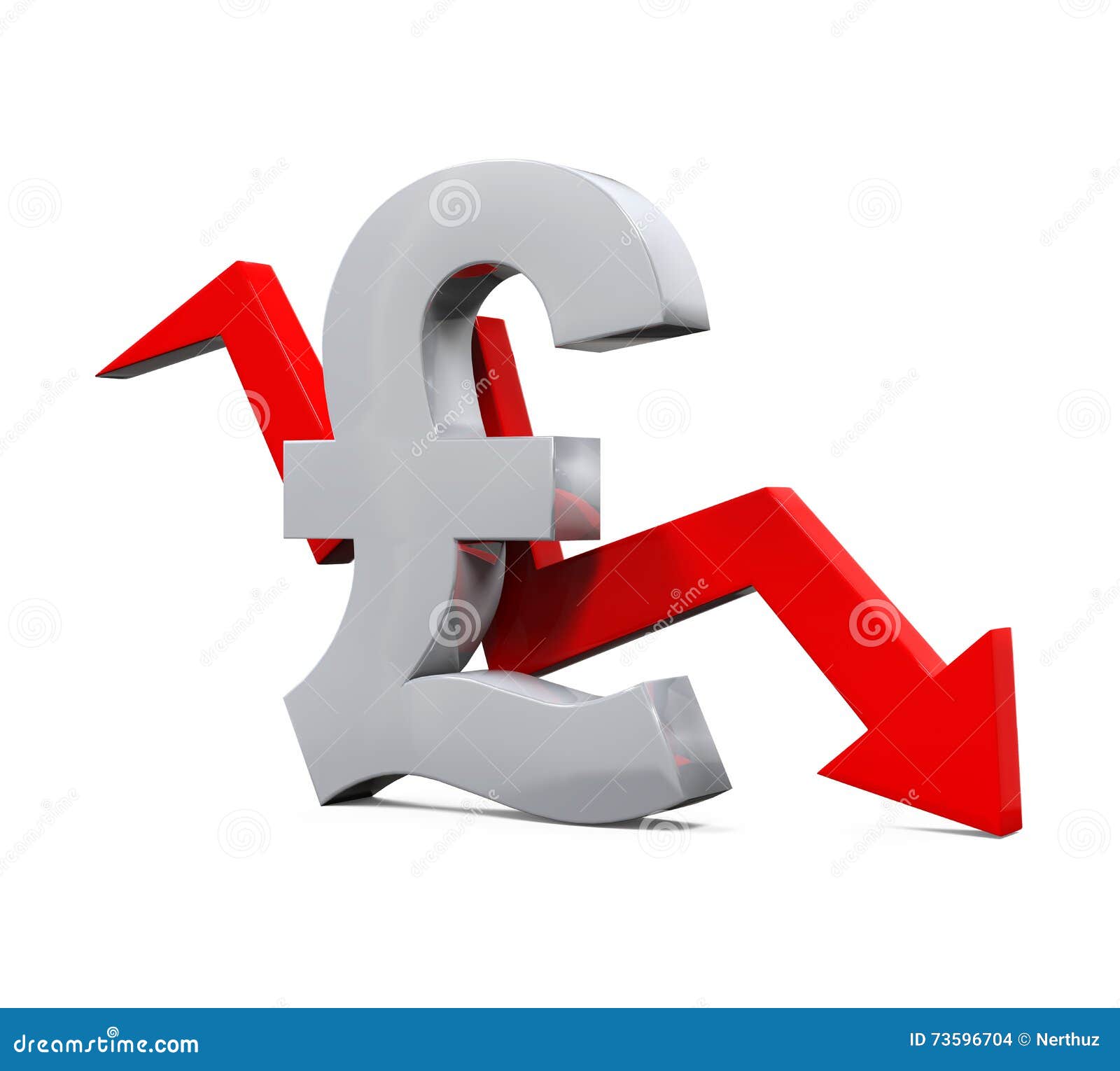 Great Britain Pound Symbol and Red Arrow Stock Illustration ...