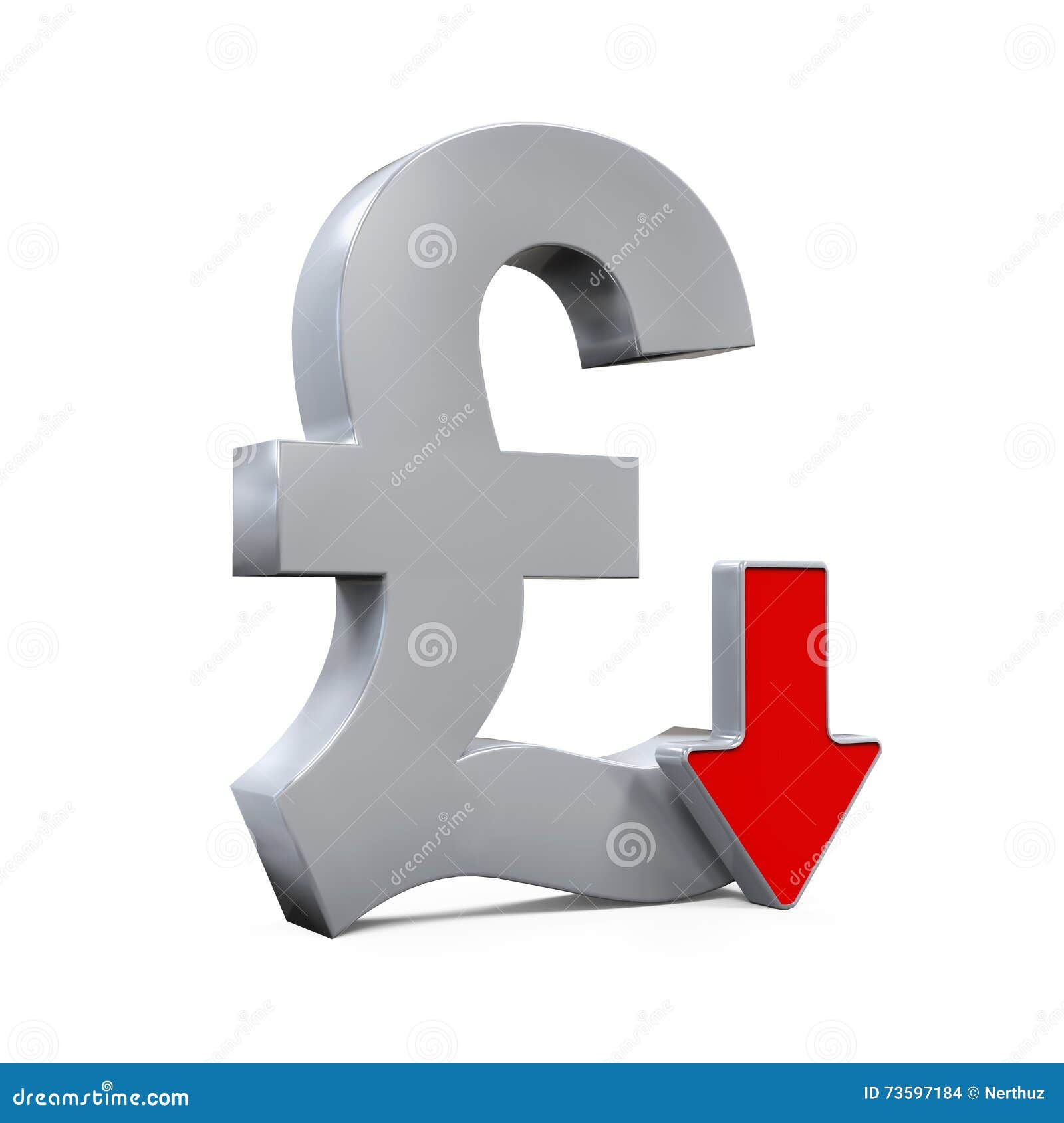 Great Britain Pound Symbol and Red Arrow Stock Illustration ...