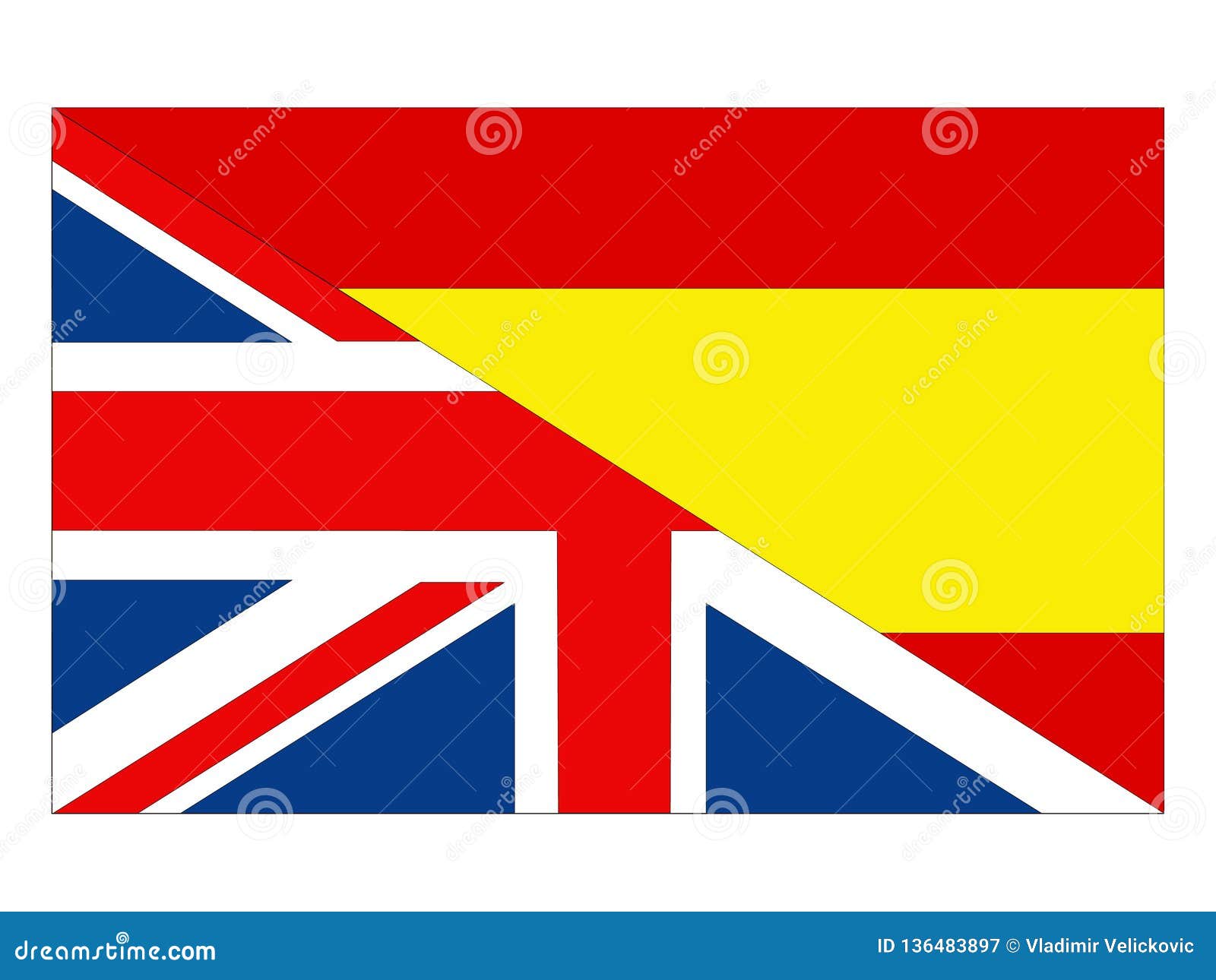 Great Britain and Spain Flags Stock Vector - Illustration of island ...