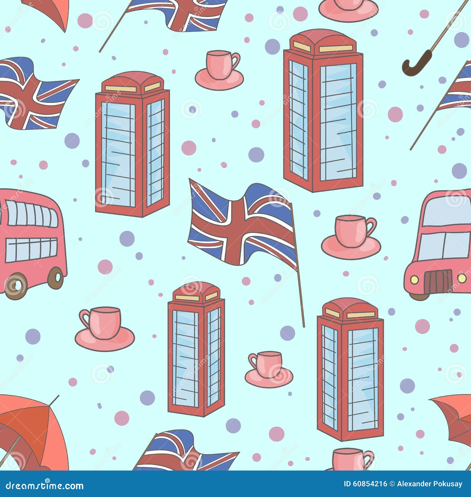 Great Britain Symbols Seamless Pattern Stock Vector - Illustration of ...