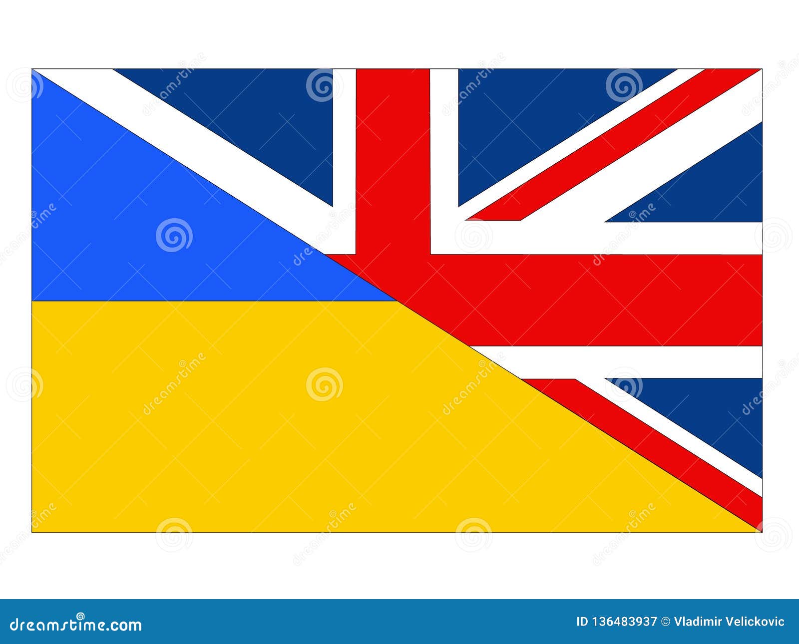 Great Britain and Ukraine Flags Stock Vector - Illustration of sign ...