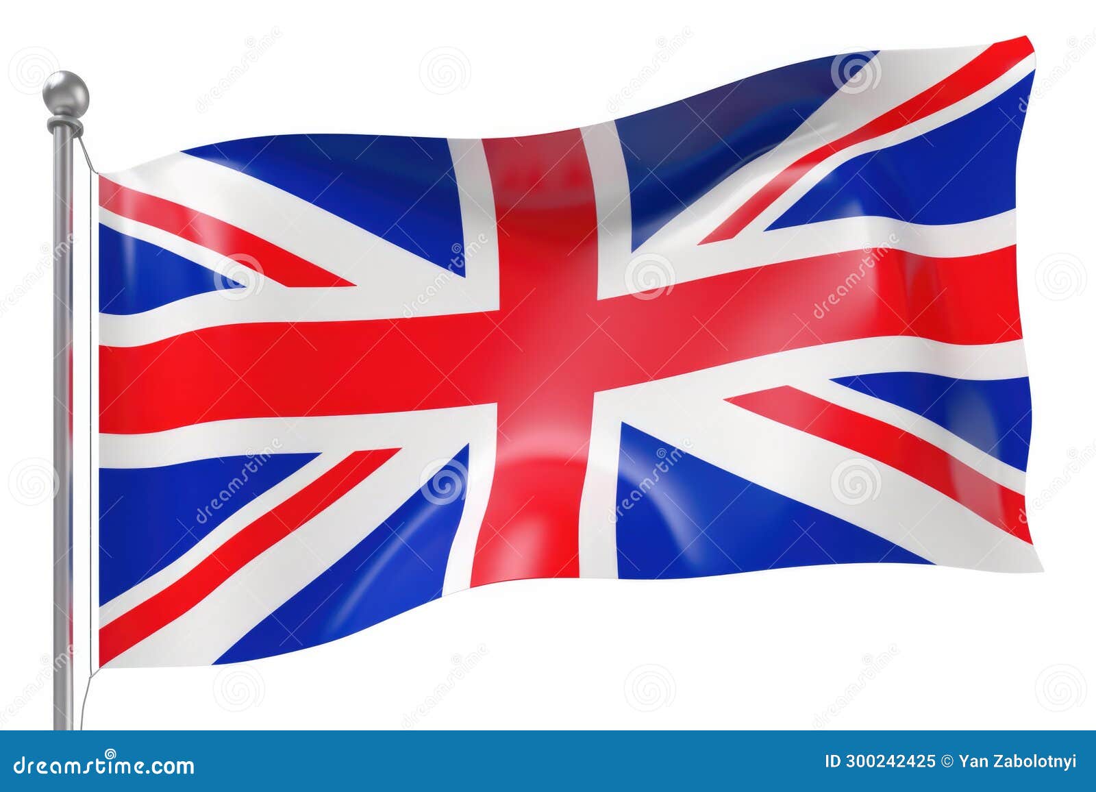 The Great British Flag United Kingdom Flying Proudly Stock Illustration ...