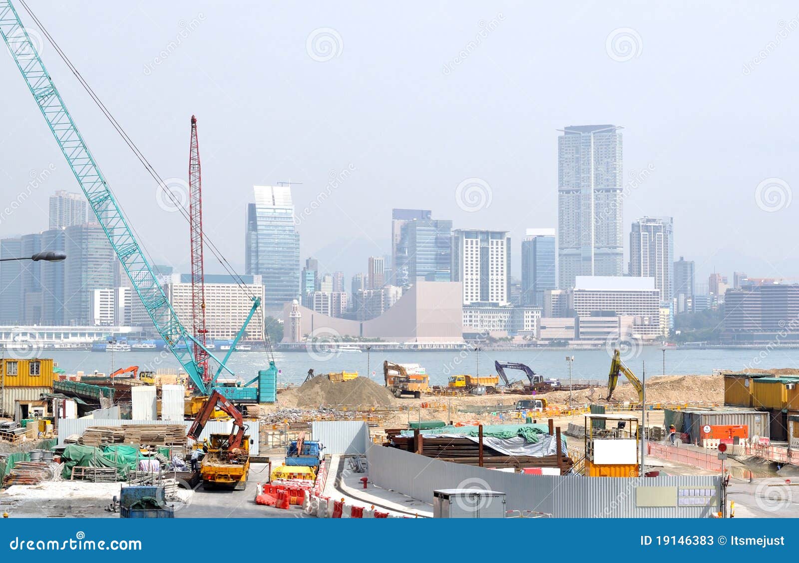 Great Building Site in the Big City. Stock Image - Image of city, site ...