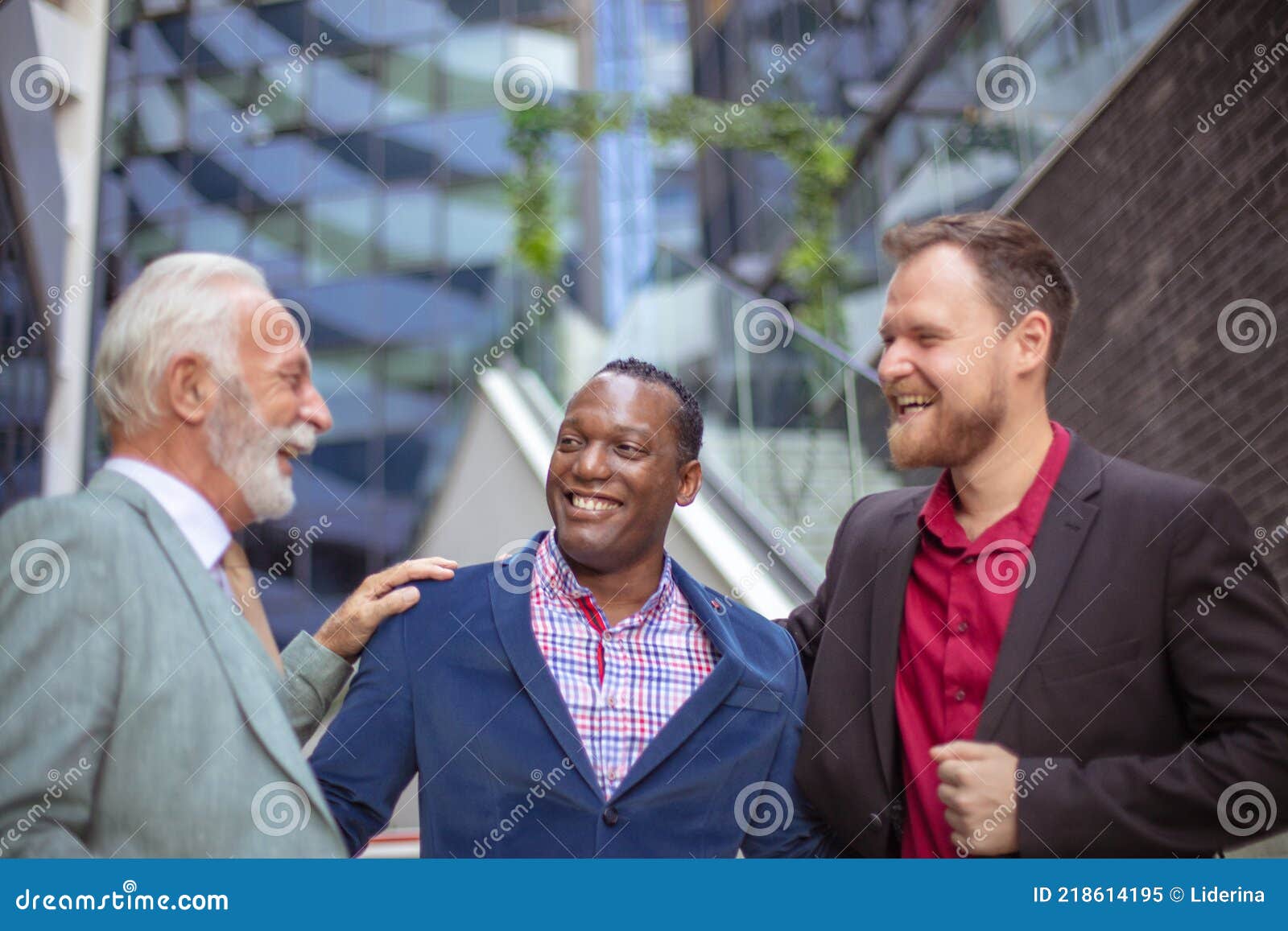 Great Business Team. Three Business Men Talking Stock Image - Image of ...