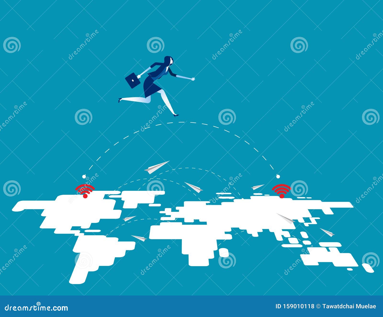 Great Business Technology Leap Forward. Concept Business Vector ...