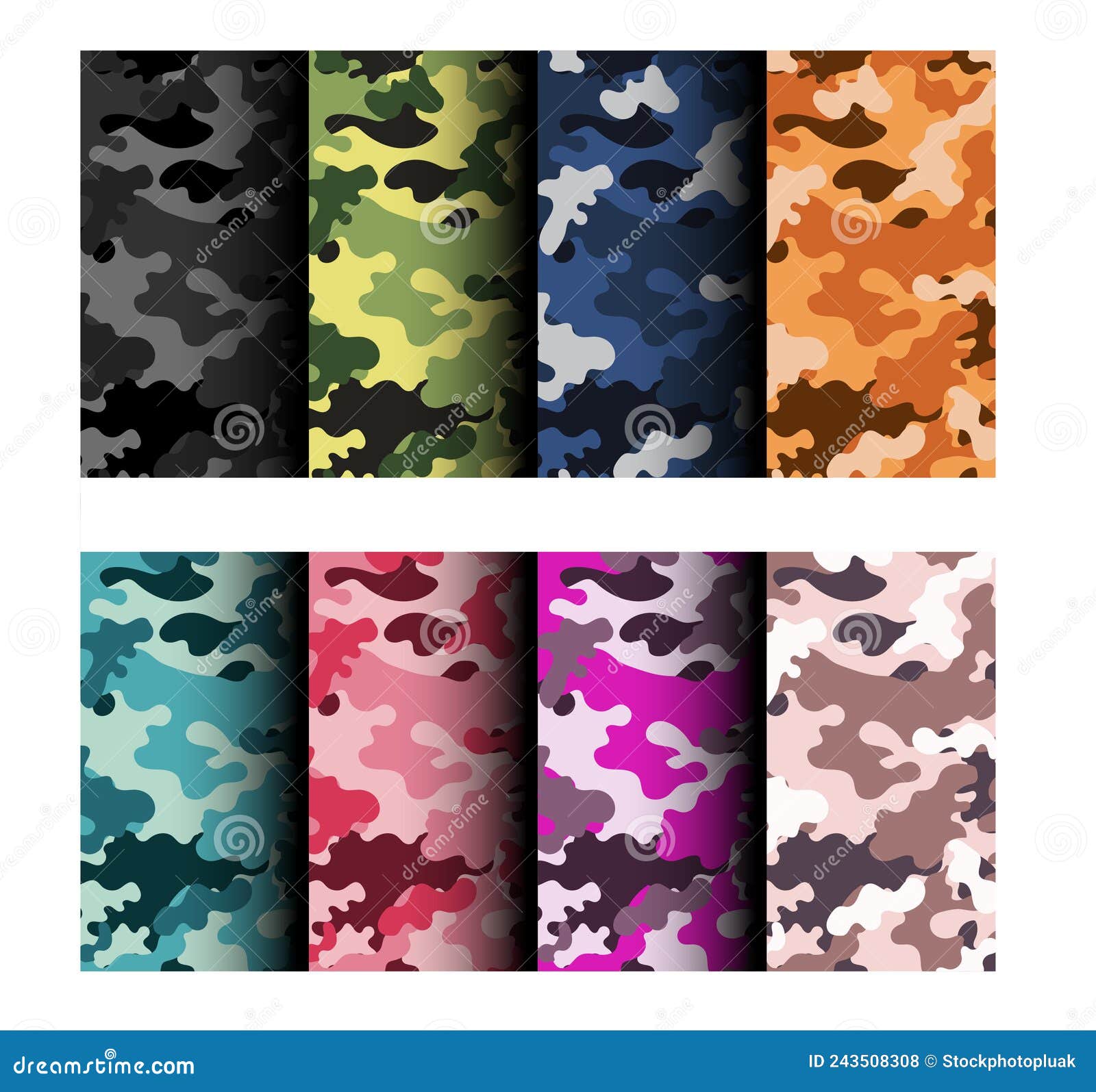Great Camouflage Patterns with Different Colors Stock Illustration ...