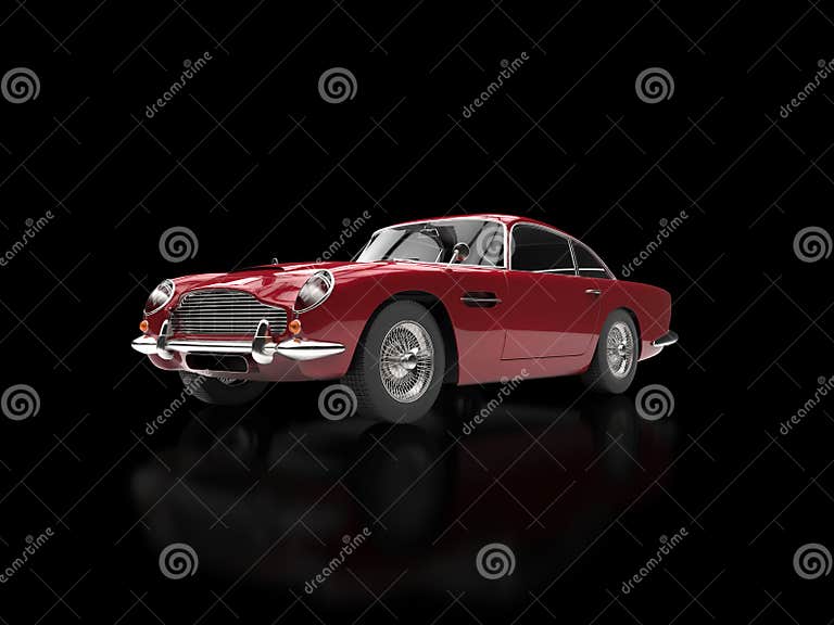 Great Cherry Red Vintage Car Stock Illustration - Illustration of ...