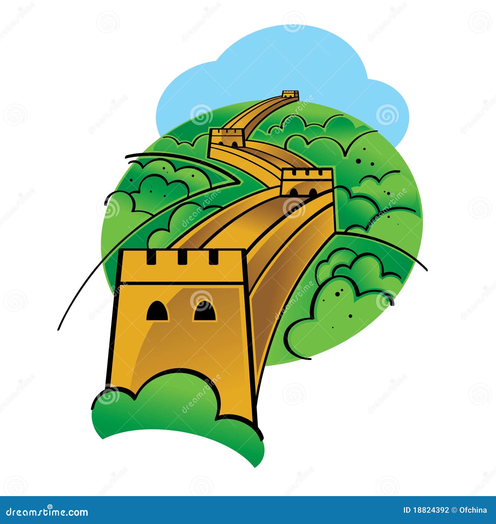 The Great Chinese Wall Illustration Royalty-Free Cartoon ...