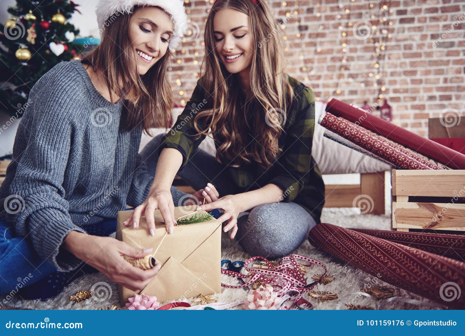 Best Friends during Christmas Time Stock Photo - Image of celebration ...