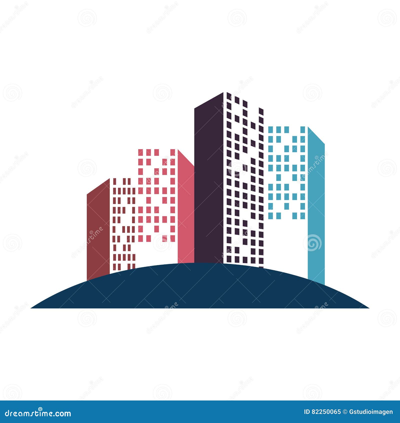 Great city buildings icon stock illustration. Illustration of ...
