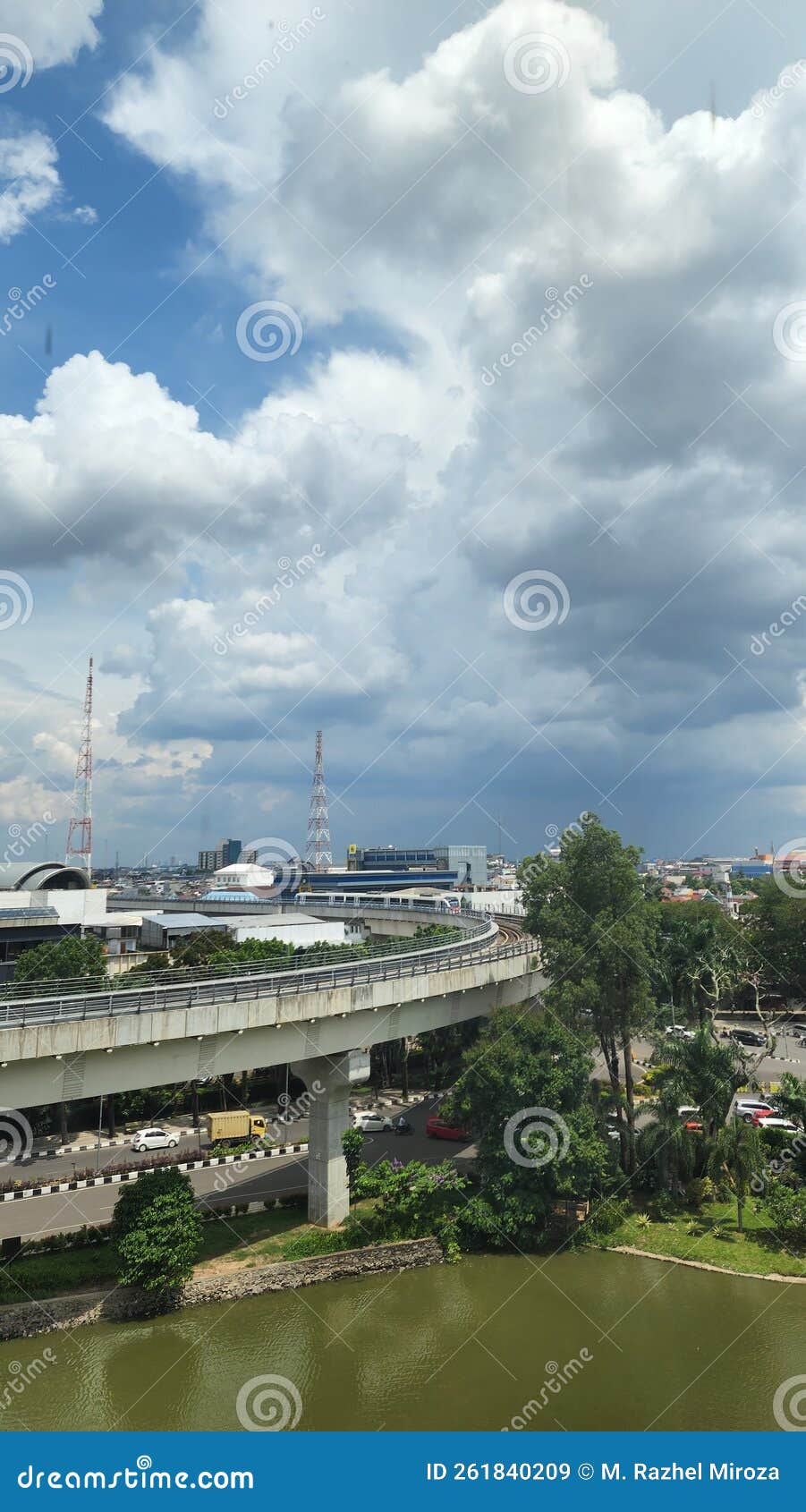 Great City View with Clouds and Skyscraper Editorial Stock Image ...