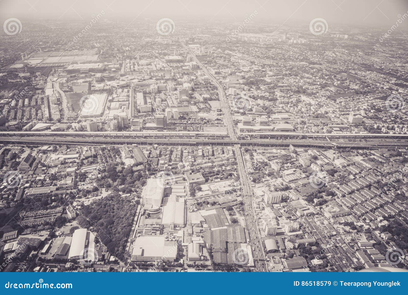 A Great City View on the Plane. Stock Image - Image of aerial, building ...