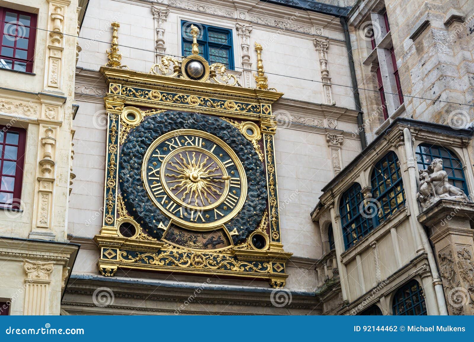 The Great-Clock of Rouen stock photo. Image of landmark - 92144462