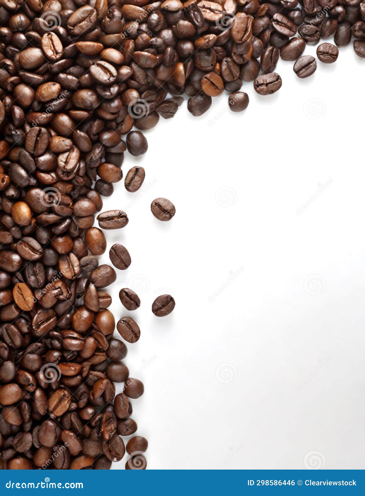 Great Coffee Bean Border or Frame on White Background for Copyspace ...
