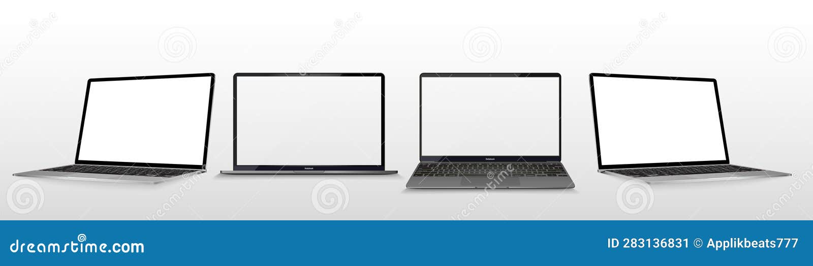 Great Collection Laptop from Different Angles and Position. Notebook ...