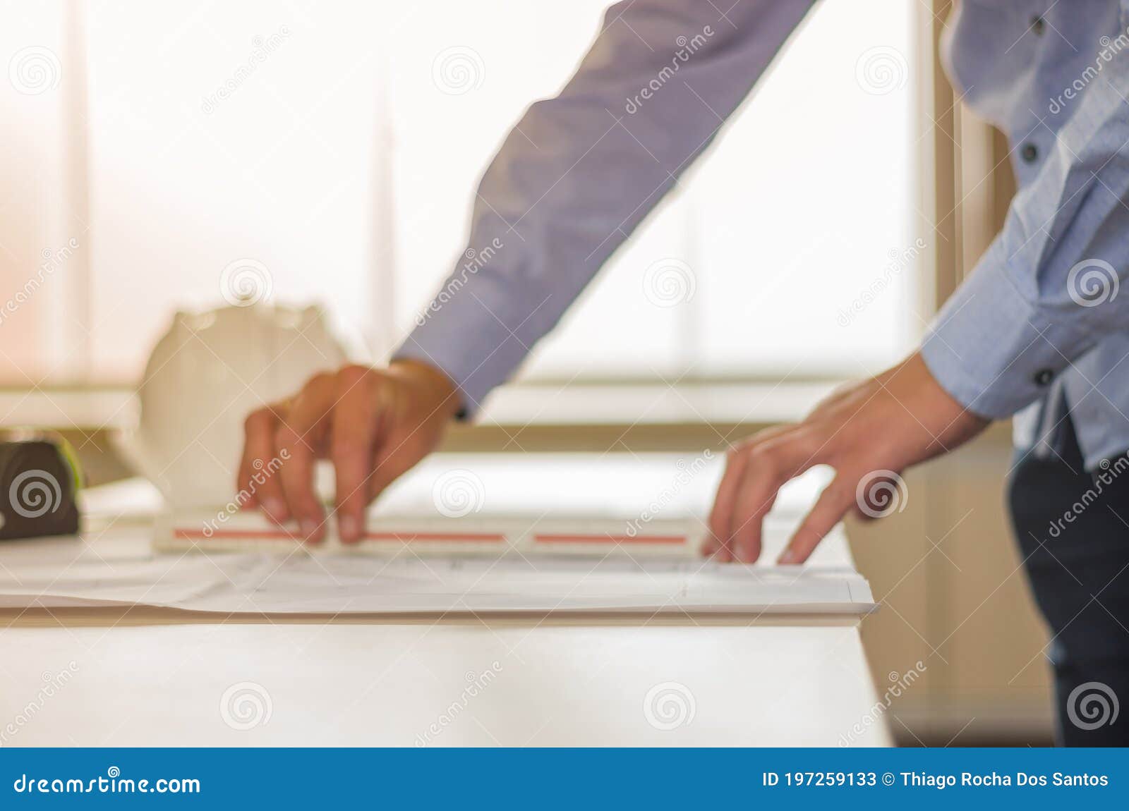 Great Concept of Engineering Design, Engineer Working on Architectural ...