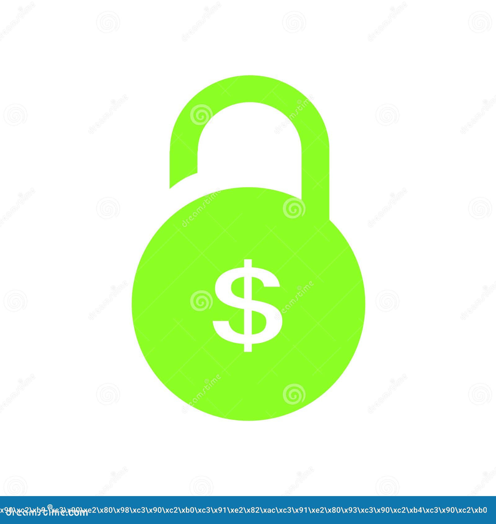Great Concept of an Open Green Lock with a Dollar Sign Stock Vector ...