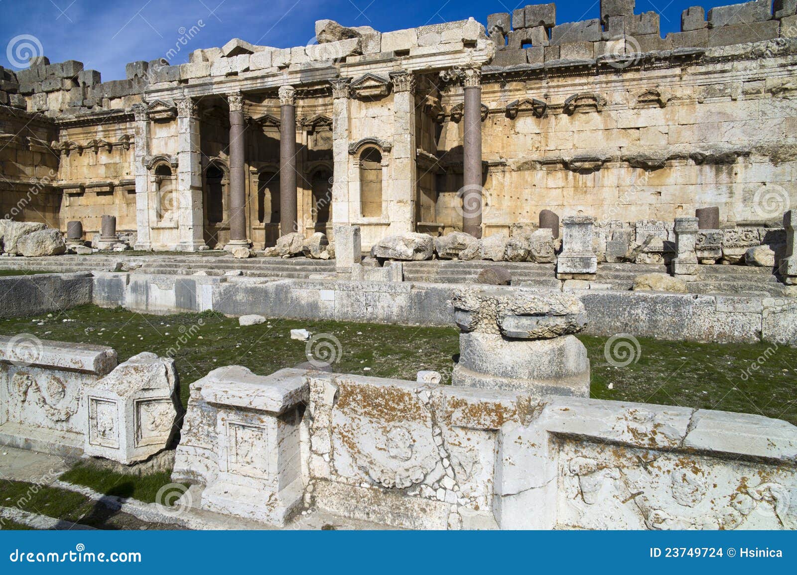 The Great Court of the Temple of Jupiter, Baalbek Stock Photo - Image ...