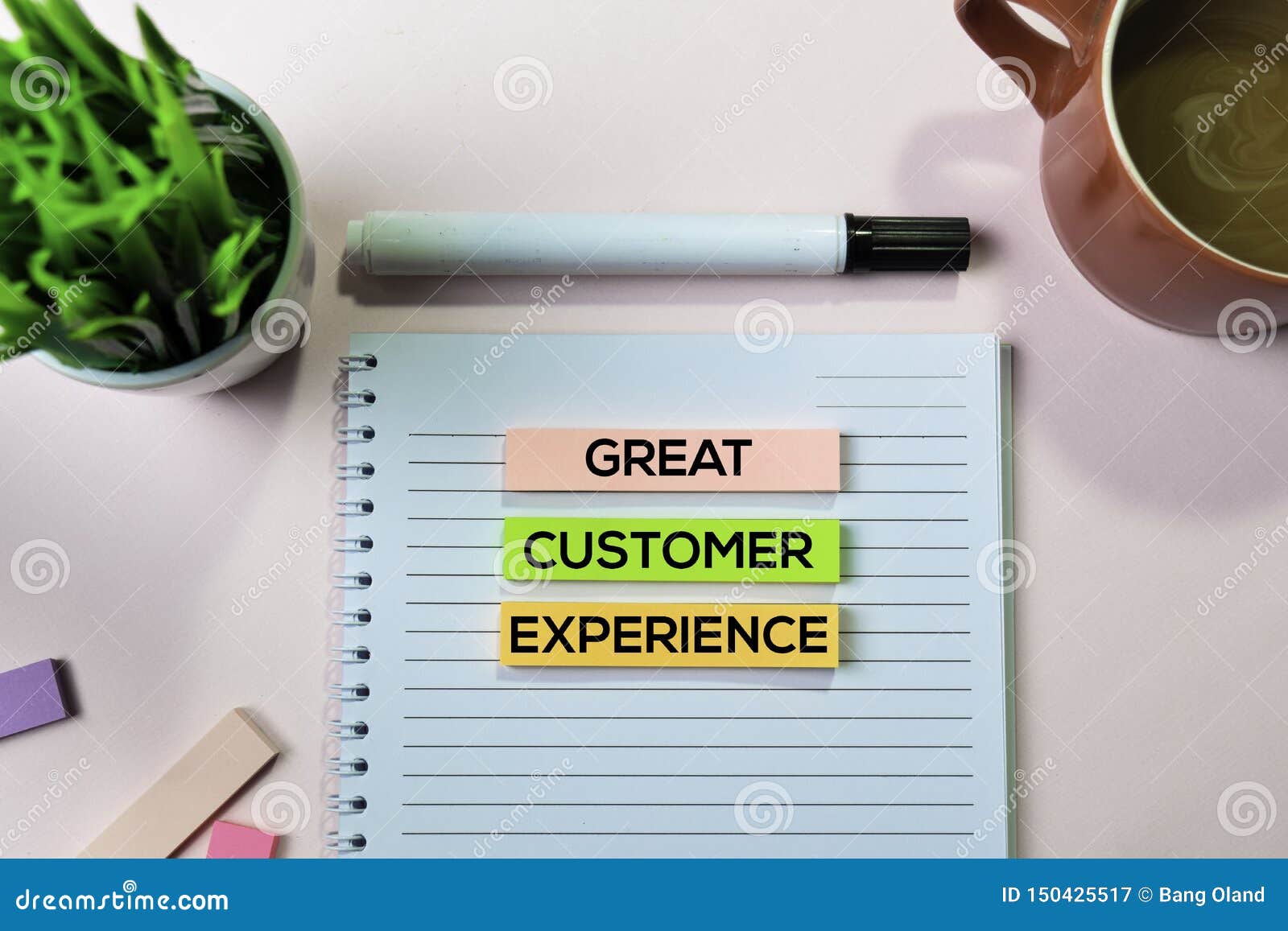 Great Customer Experience Text on Sticky Notes with Office Desk Concept ...
