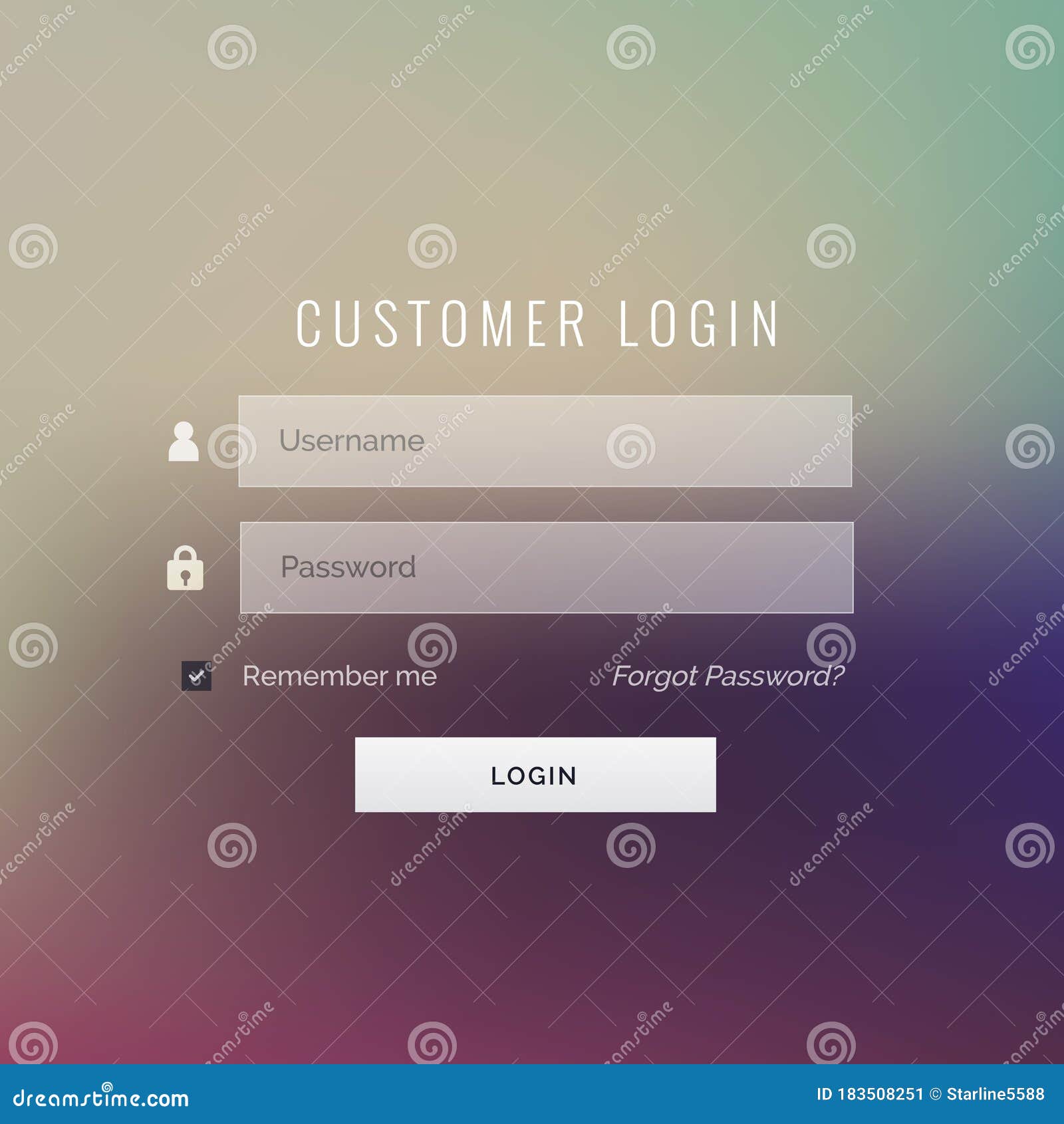 Great Customer Login Form Design on Blur Background Stock Vector ...