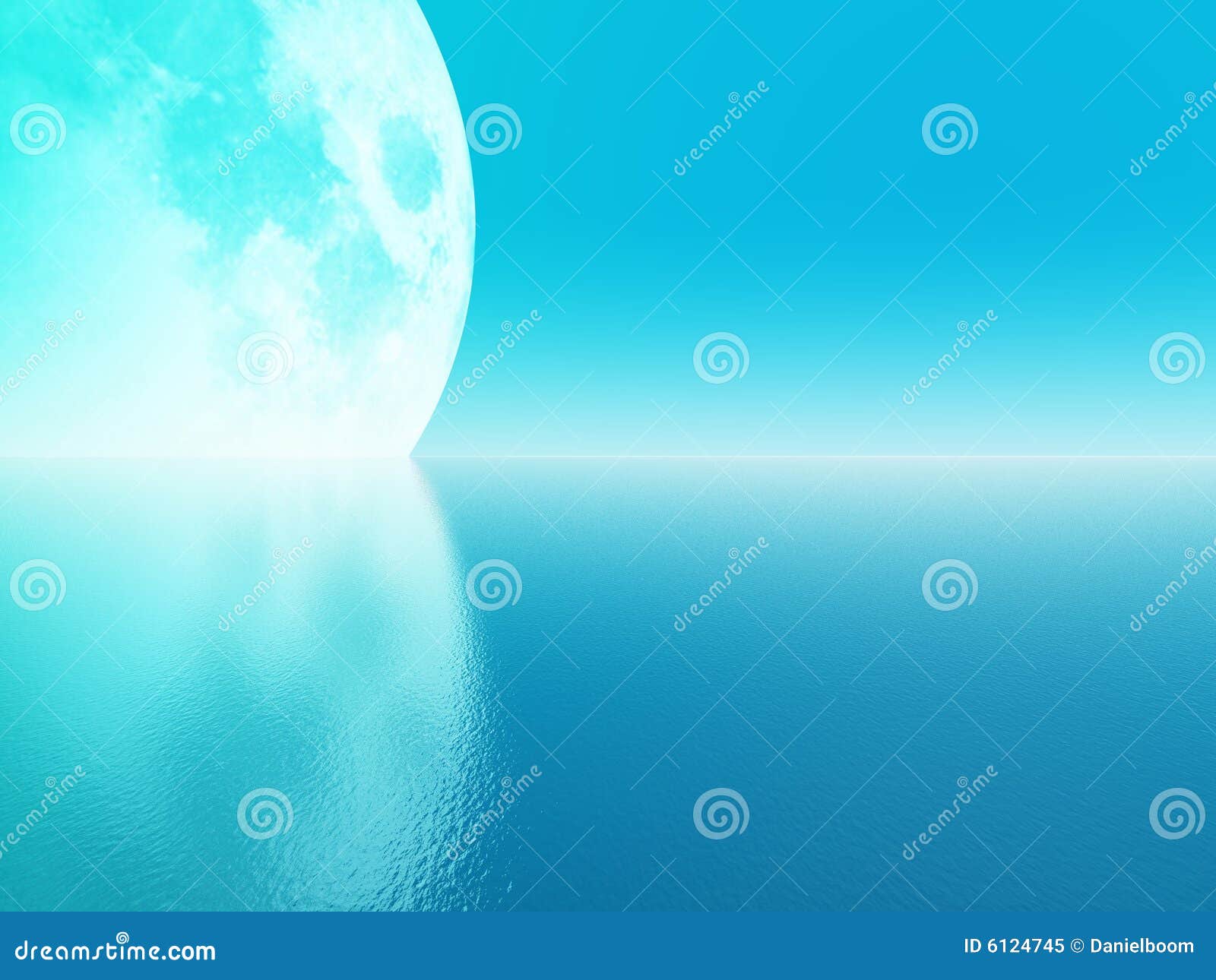 Great cyan moon stock illustration. Illustration of space - 6124745