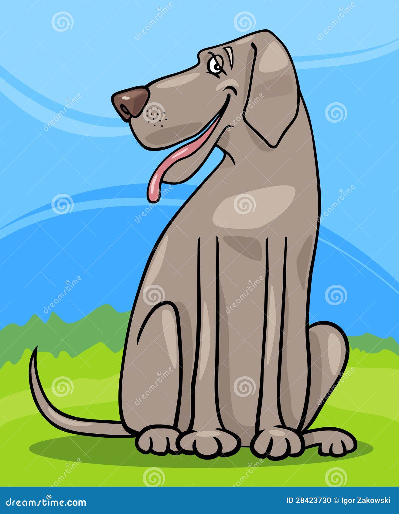 Great Dane Dog Cartoon Illustration Stock Vector - Illustration of ...