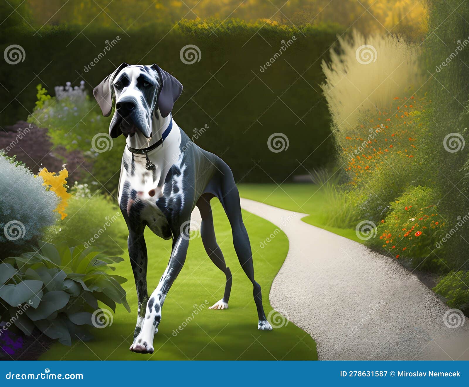 Great Dane Dog, Generative AI Illustration Stock Illustration ...
