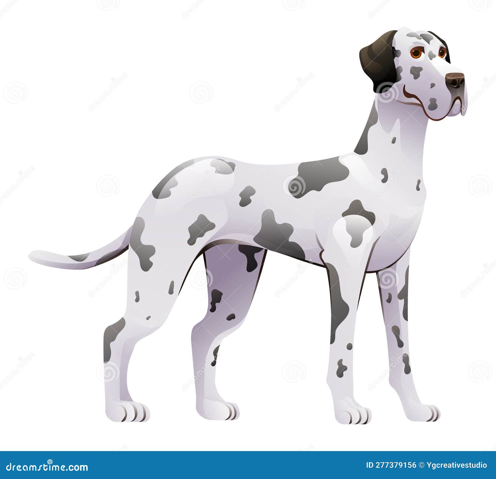 Great Dane Dog Illustration Stock Vector - Illustration of friendly ...