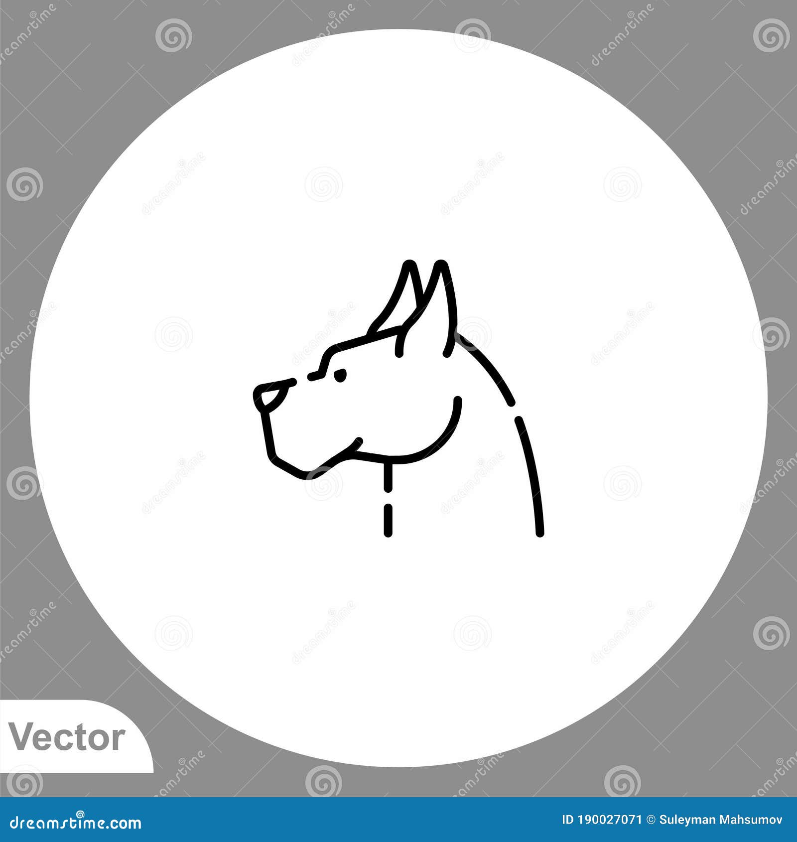 Great Dane Vector Icon Sign Symbol Stock Vector - Illustration of logo ...