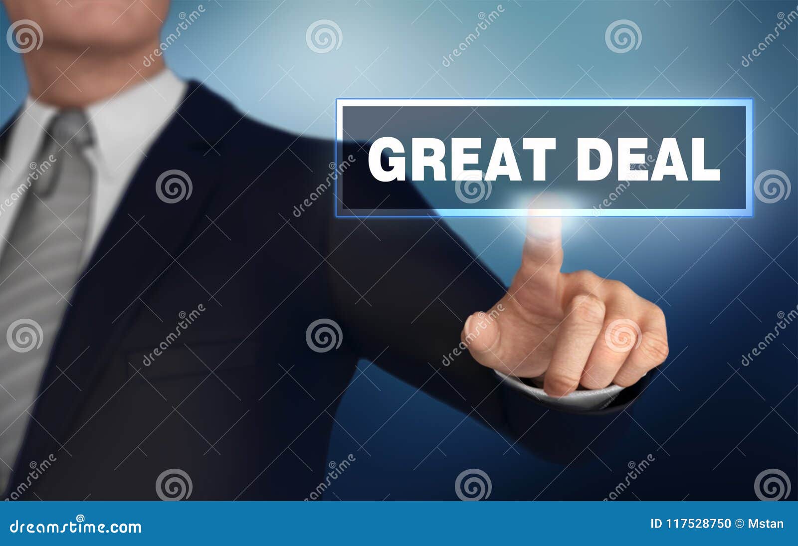 Great Deal Pushing Concept 3d Illustration Stock Photo - Image of ...