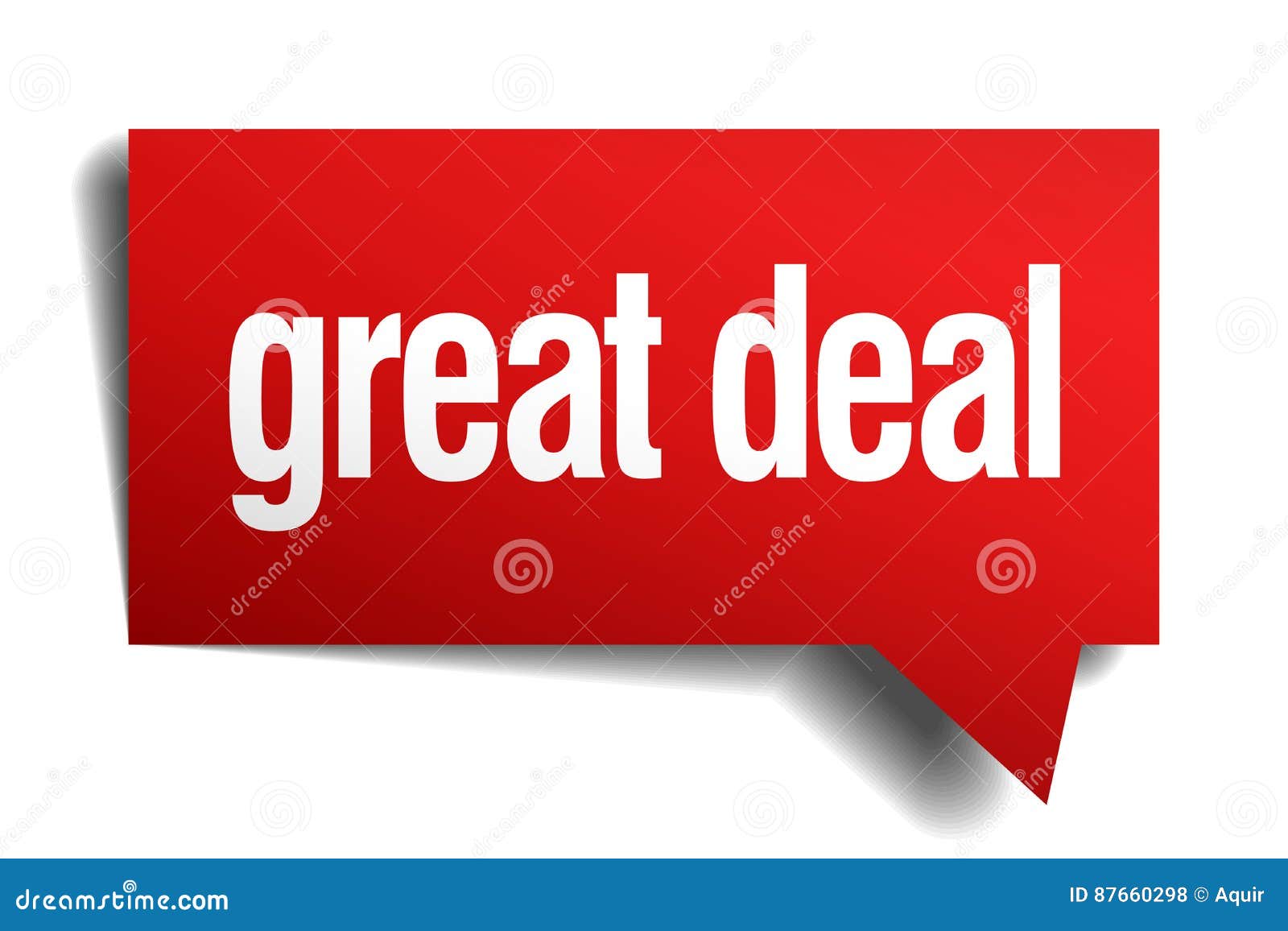 Great Deal Red Paper Speech Bubble Stock Vector - Illustration of ...