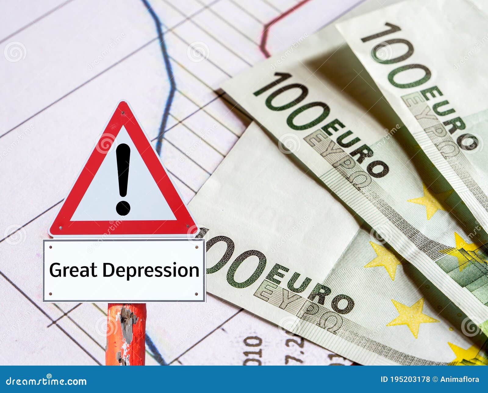 Great Depression Warnsign Background Texture Stock Photo - Image of ...