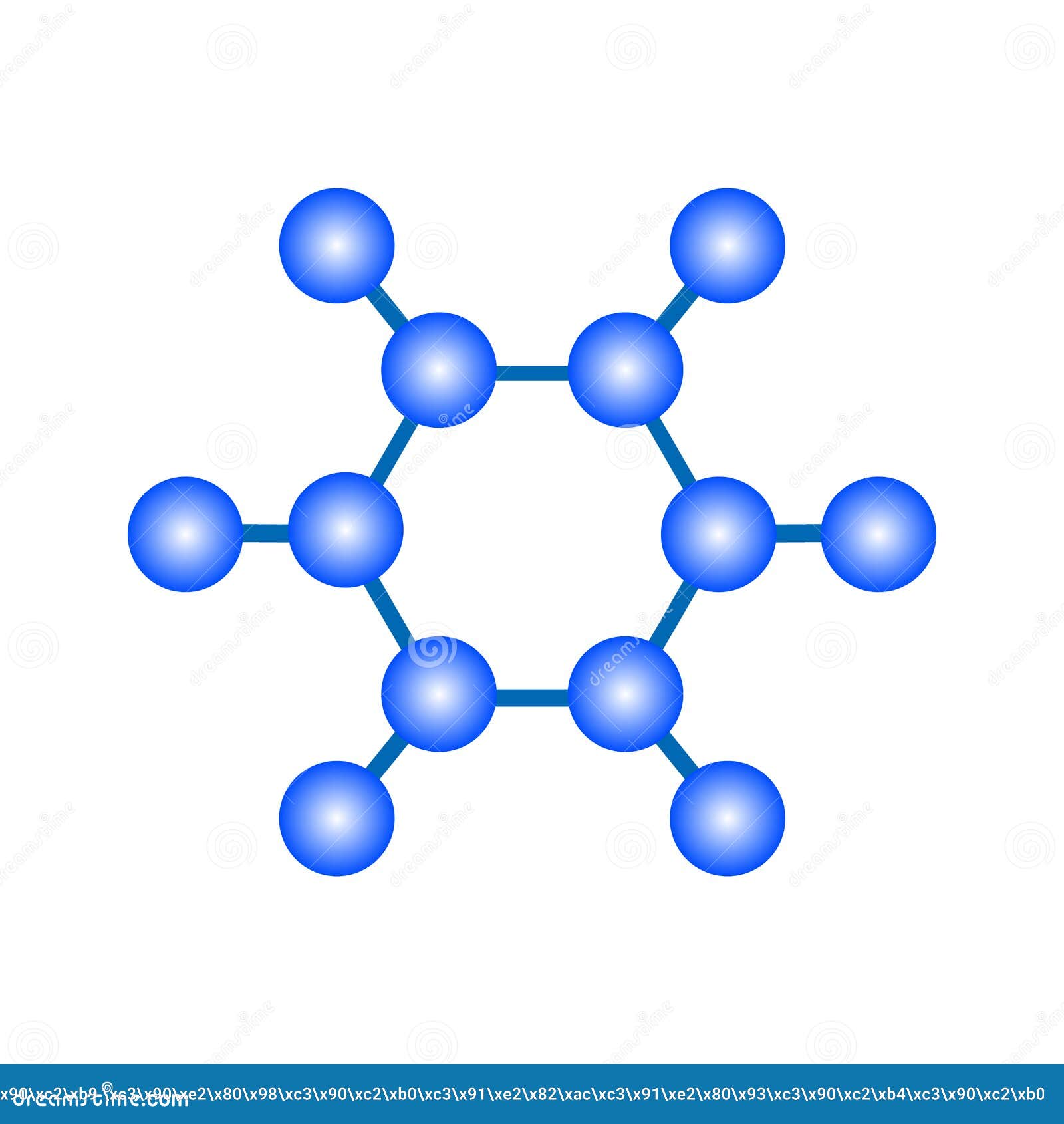 Great Design of Blue Molecules on a White Background Stock Vector ...