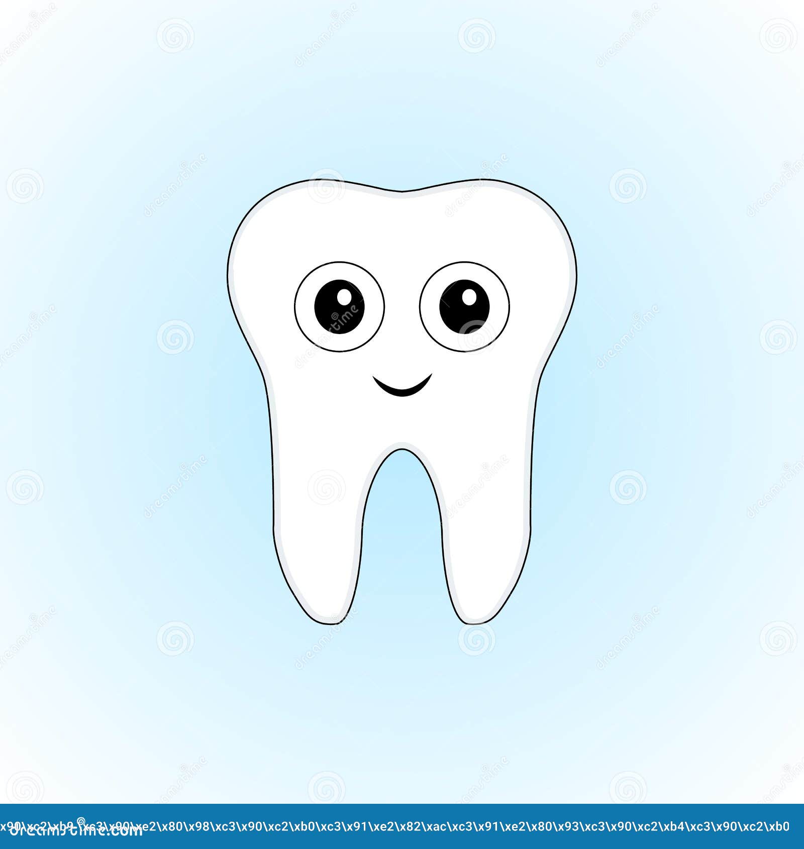 Great Design of Cartoon Teeth on a Blue Background Stock Vector ...