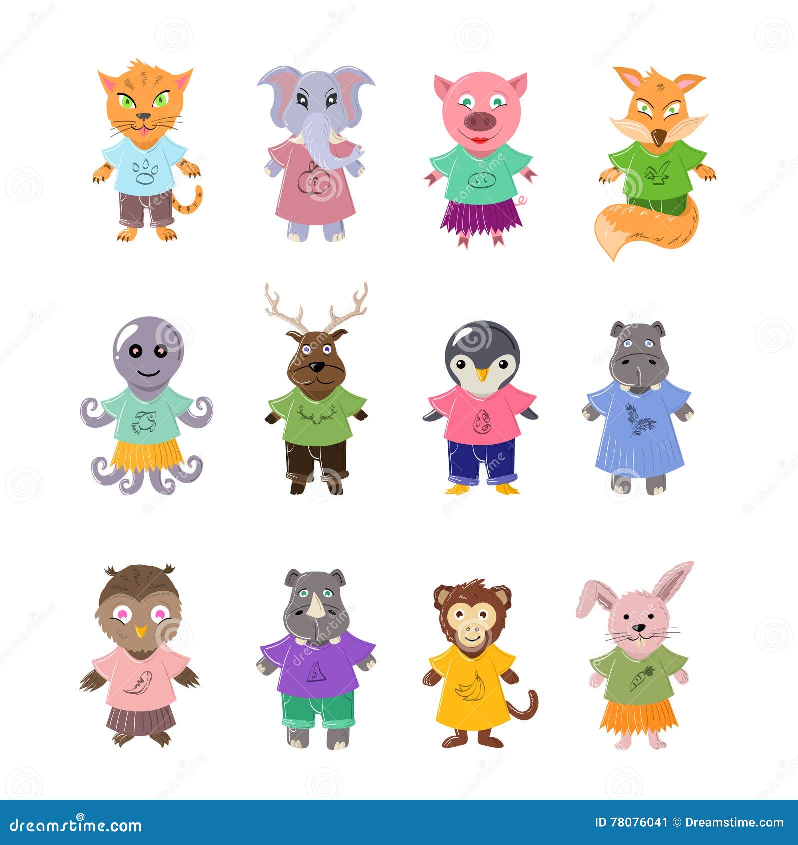 Great Designed Cute Animals Stock Vector - Illustration of animal ...