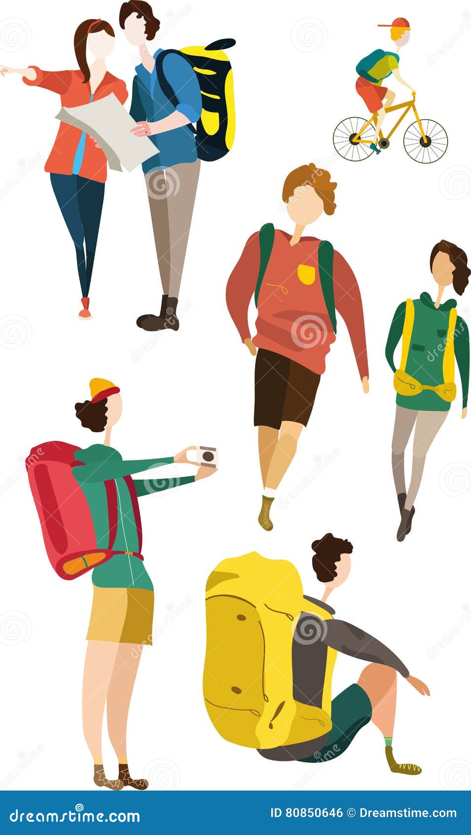 Great Designed Set of Travel Character Stock Vector - Illustration of ...
