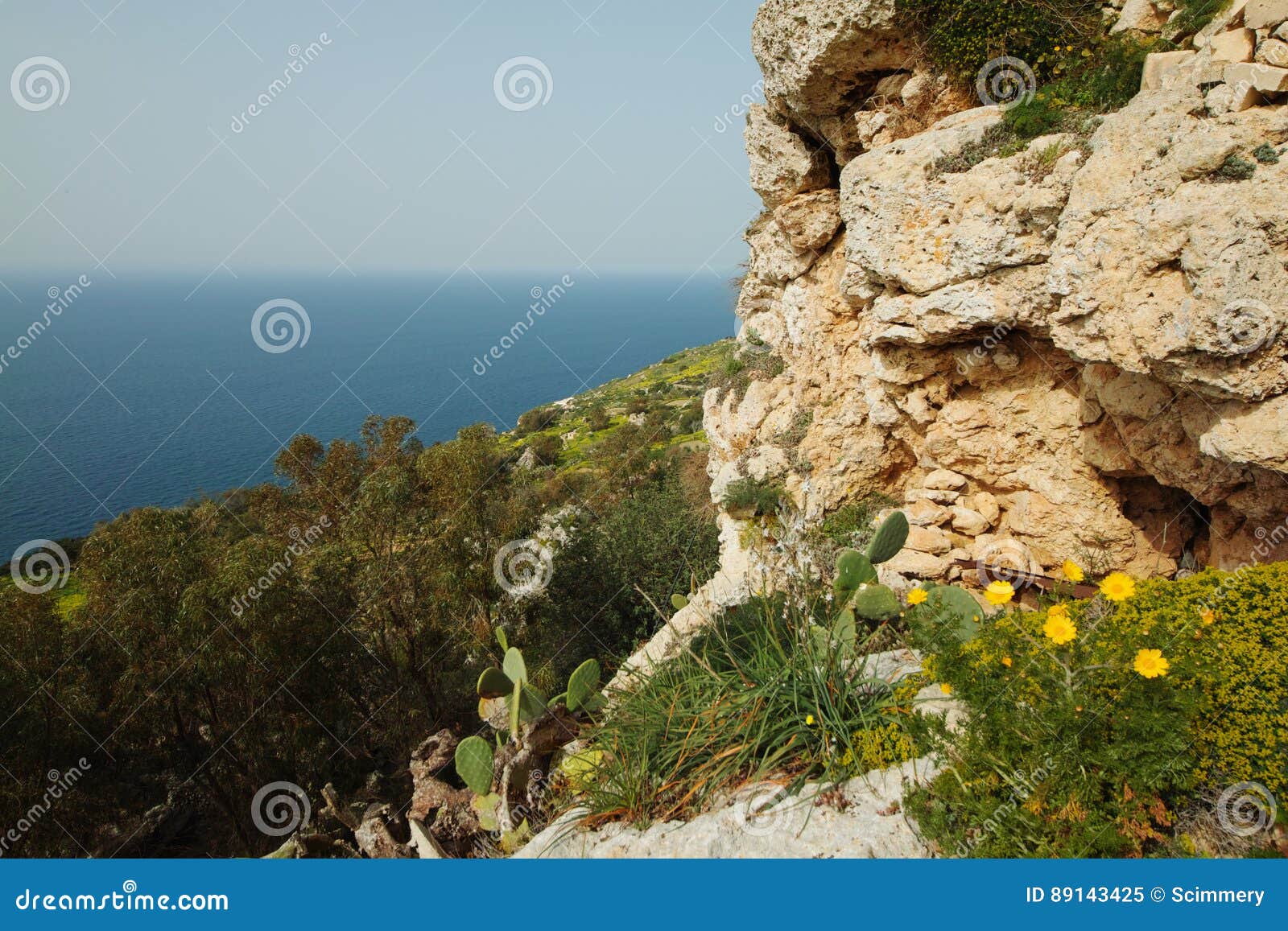 Dingli cliffs in Malta. stock image. Image of nature - 89143425