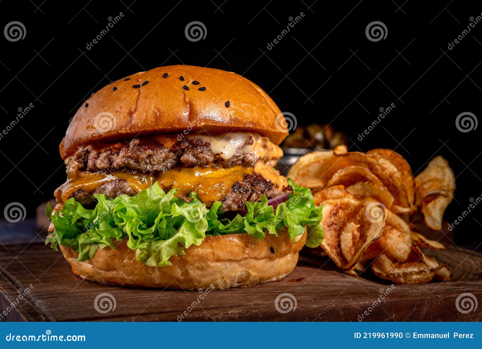 Great double beef burger stock photo. Image of beef - 219961990
