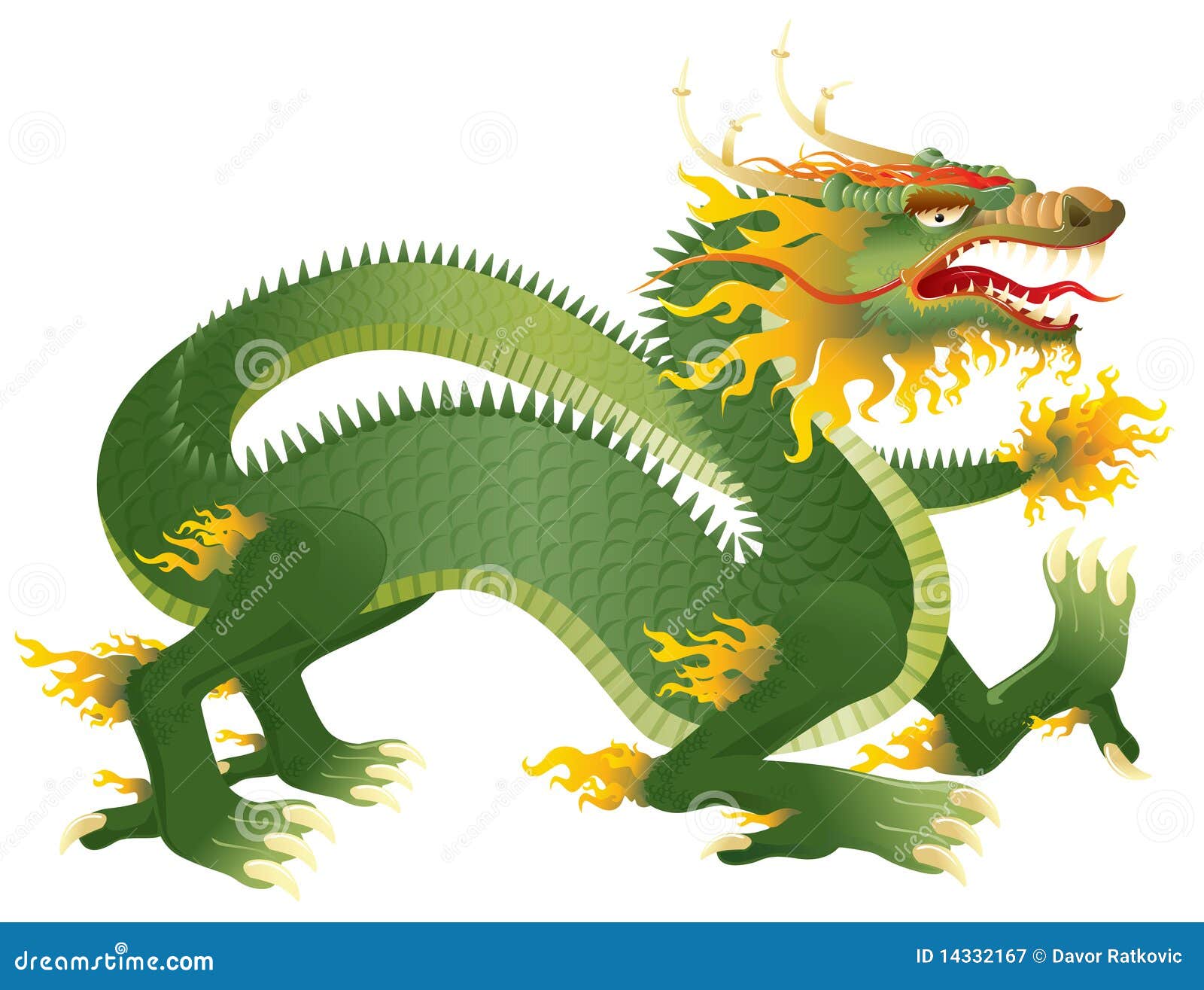 Great Dragon stock vector. Illustration of pattern, ancient - 14332167