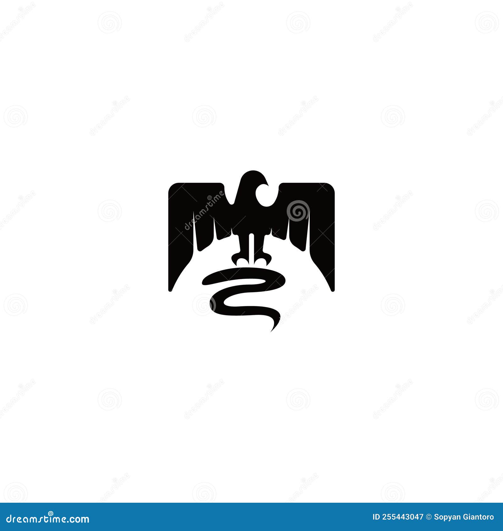 Great Eagle Spreading It Wings. Flying Eagle Silhouette Logo Vector ...