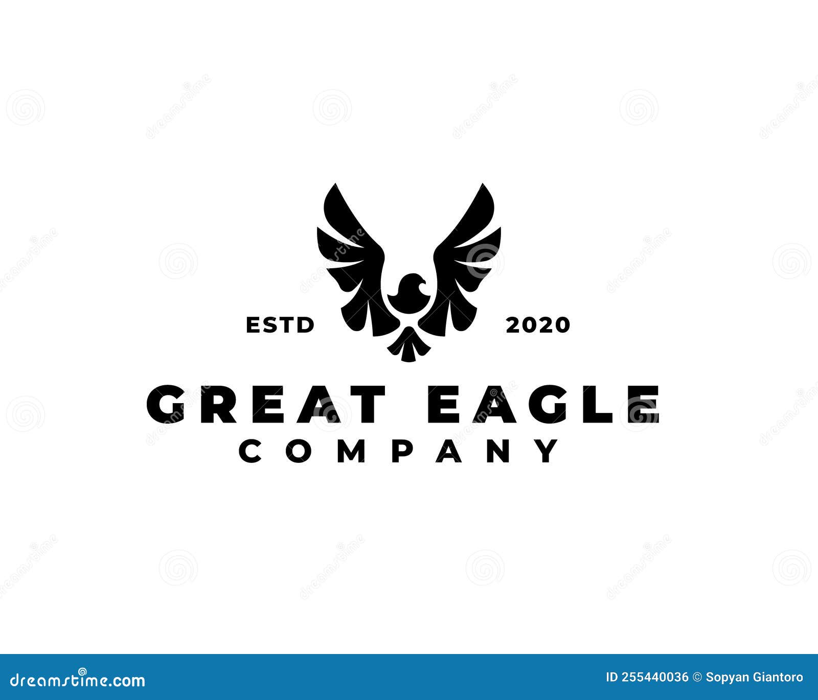 Great Eagle Spreading it Wings. Flying Eagle Silhouette Logo Stock ...