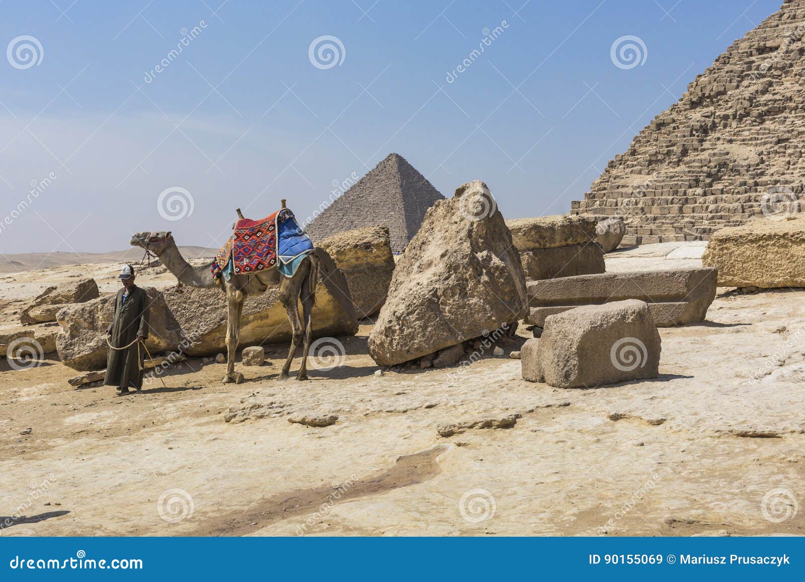 Great Egyptian Pyramids in Giza, Cairo Editorial Stock Image - Image of ...