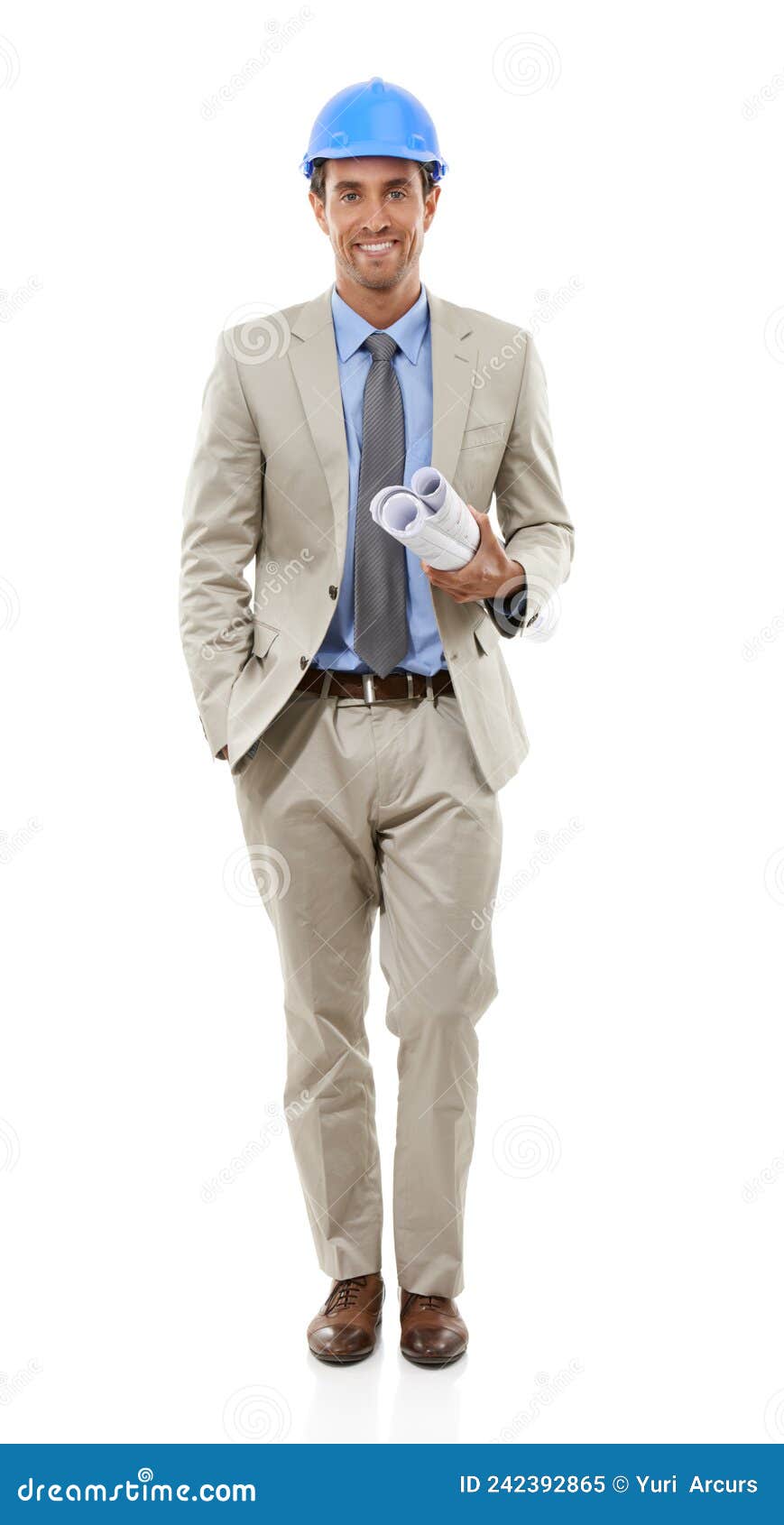 Great Engineering Mind. Studio Portrait of a Handsome Young Engineer ...