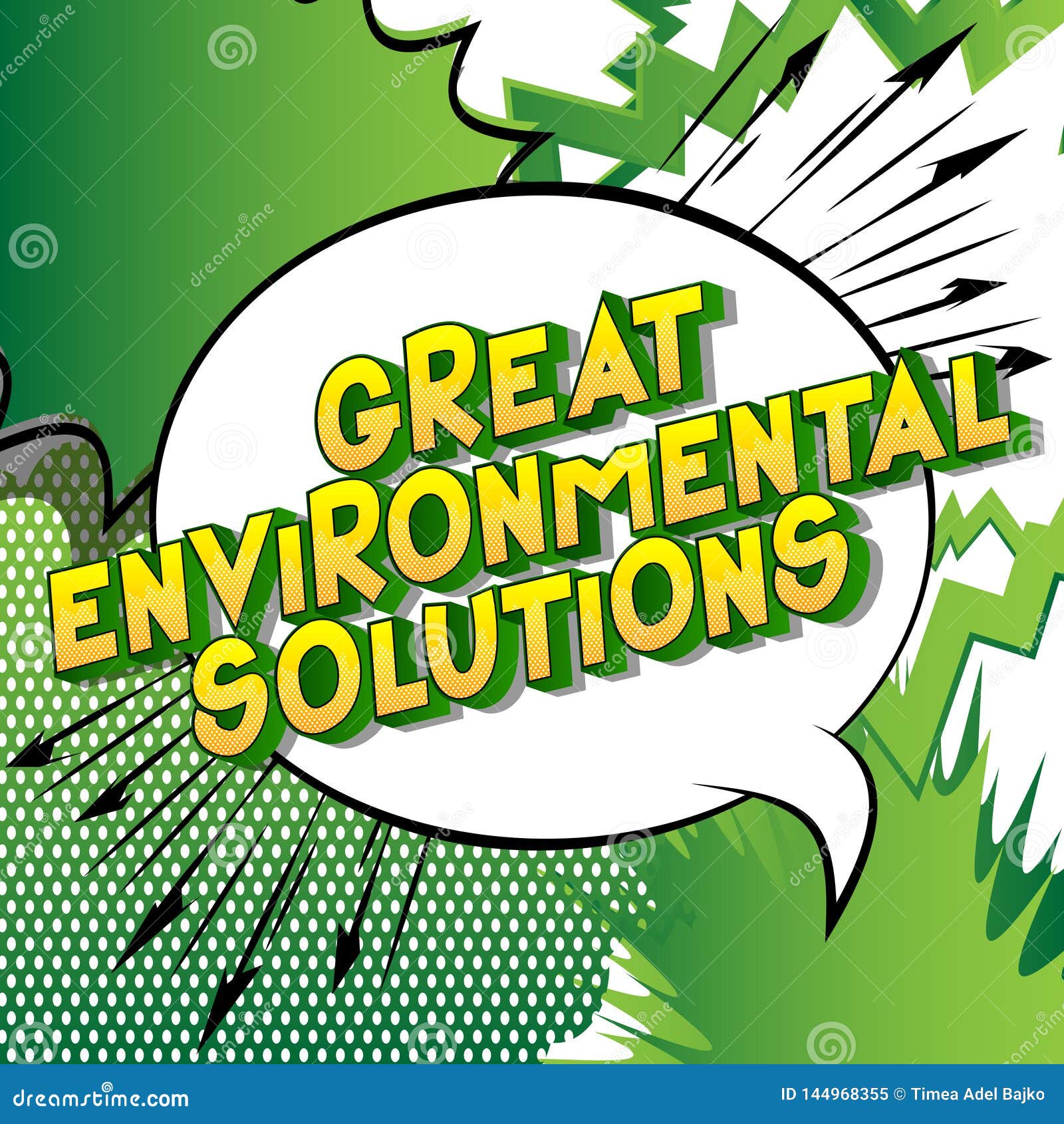 Great Environmental Solutions - Comic Book Style Words. Stock Vector ...