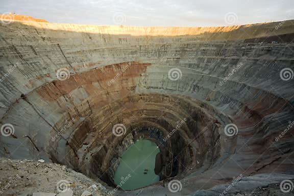 Great excavated pit stock photo. Image of heap, excavated - 3168996