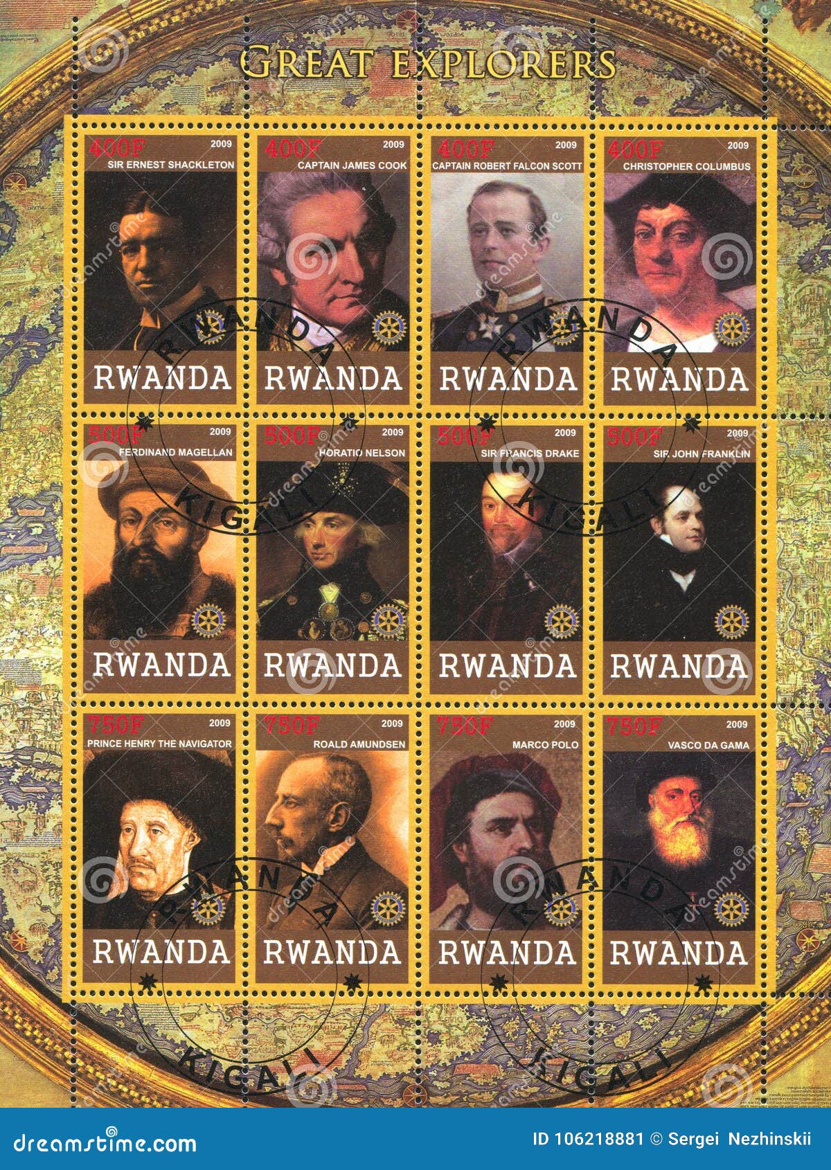 Great Explorers Printed by Rwanda Editorial Photo - Image of gama ...
